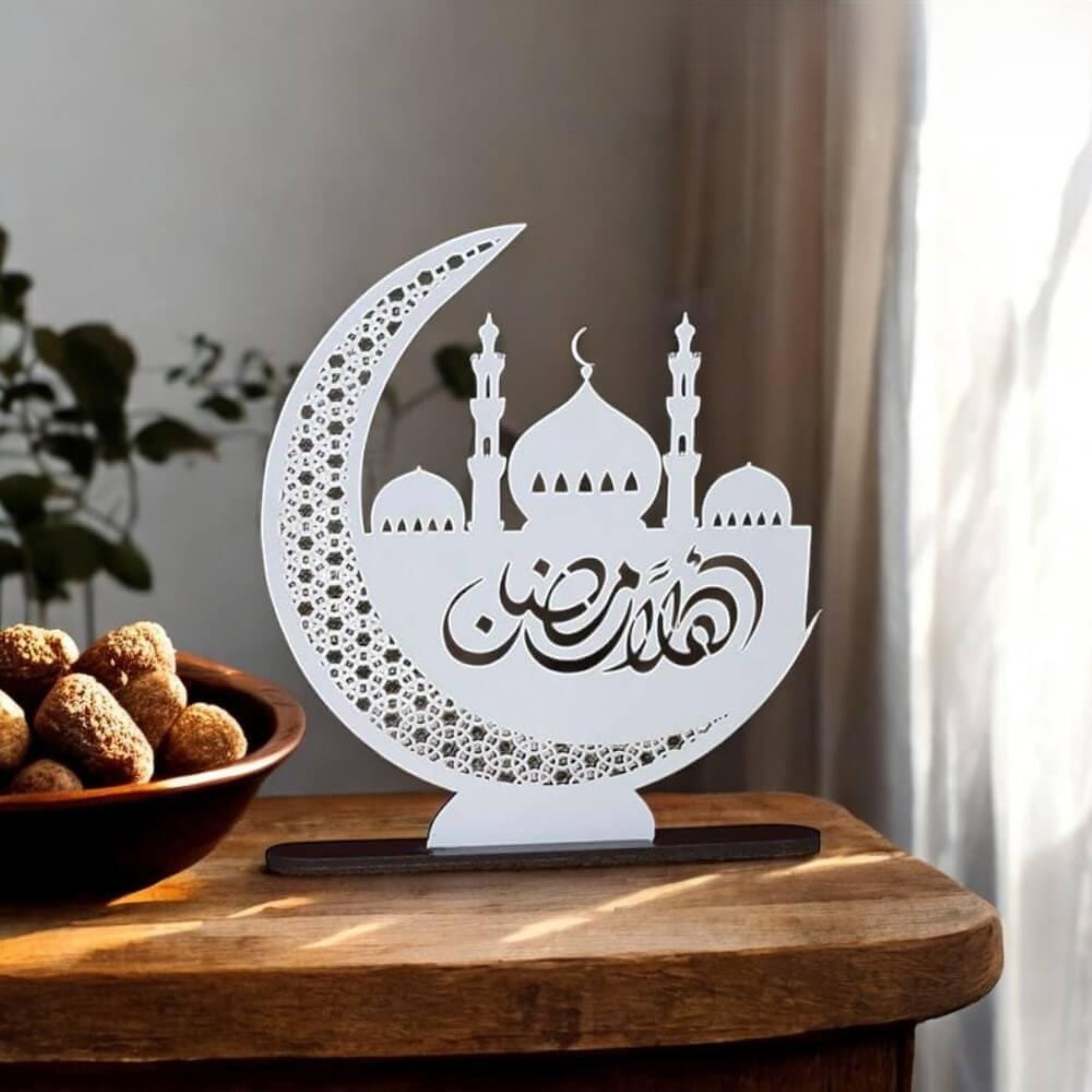 Buy Ramadan PVC Foam Board Décor with Wooden Table Stand On Cliths