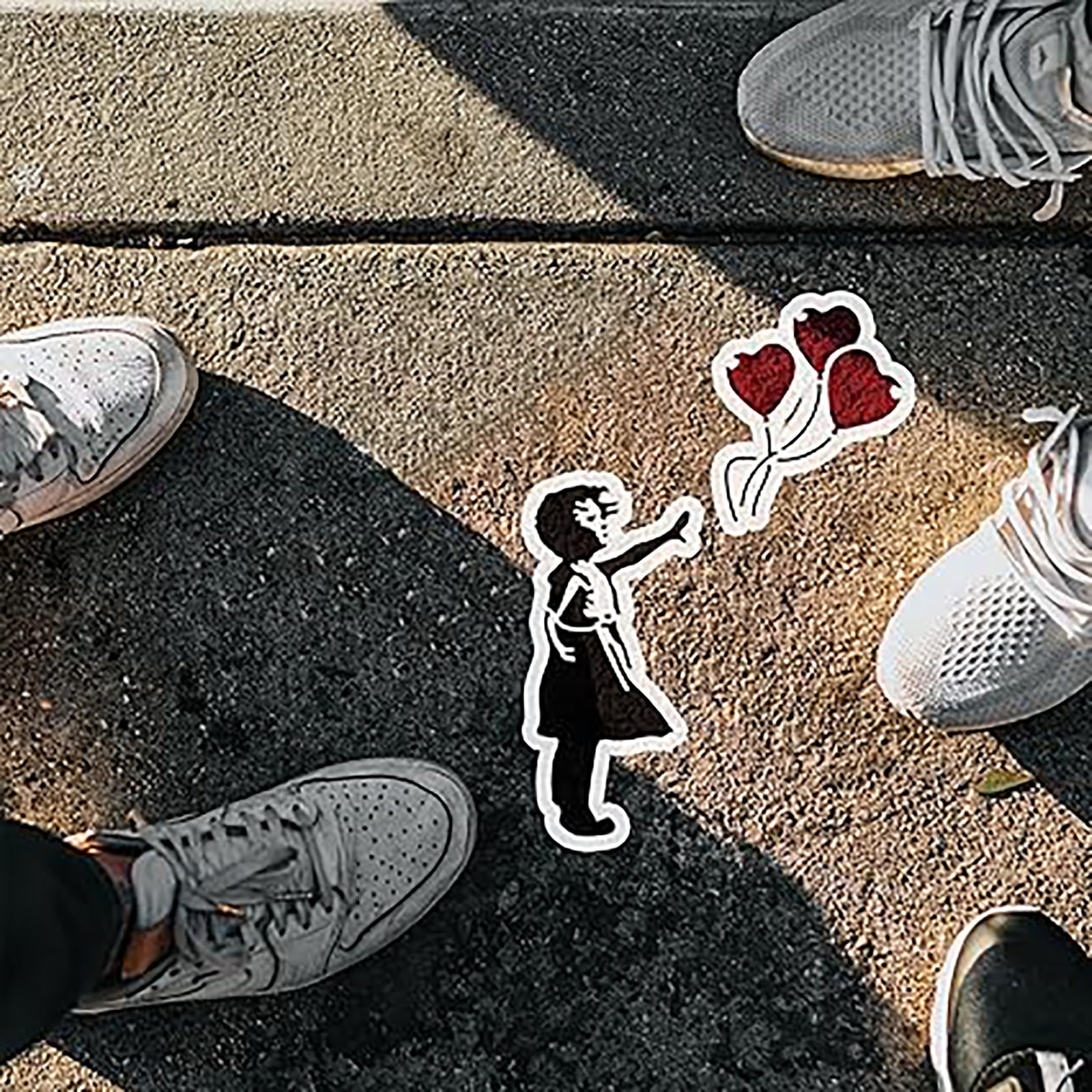 Buy Balloon Stencil Human with Balloon Banksy Painting Stencil On Cliths