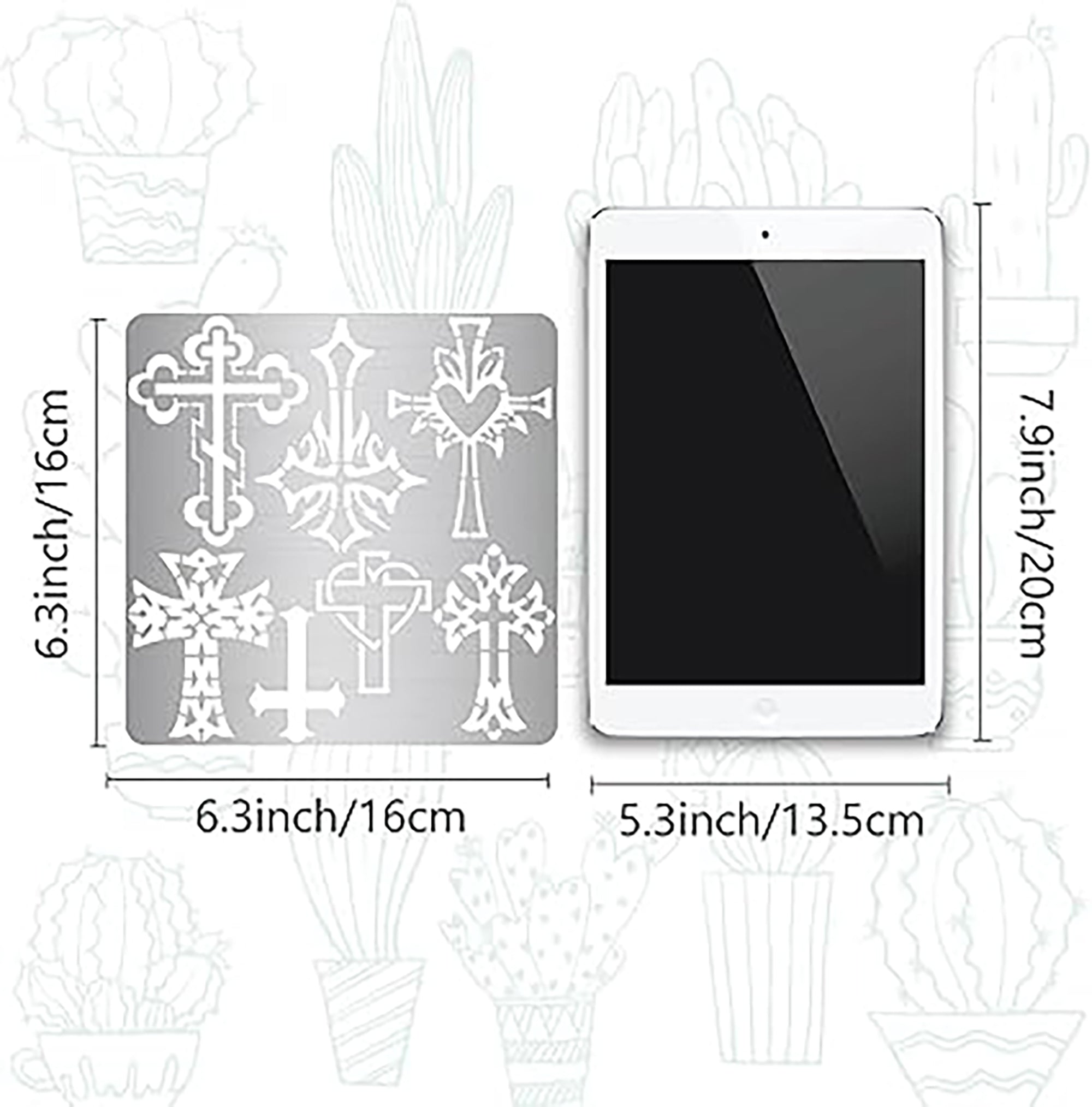 Buy Stainless Steel Cross Metal Stencil for DIY Art & Craft | Christian ...