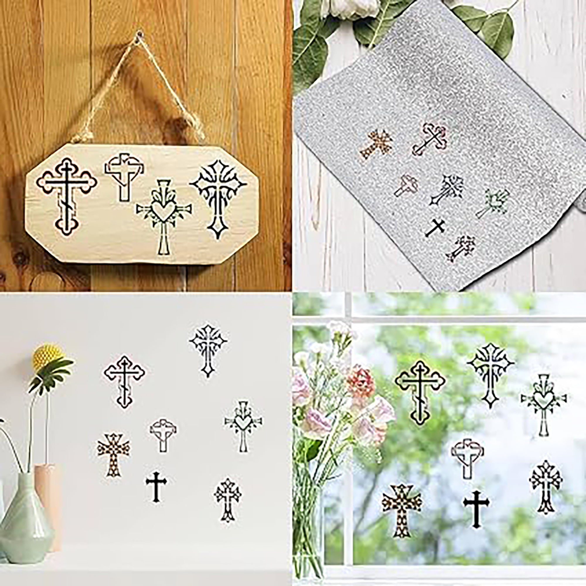 Buy Stainless Steel Cross Metal Stencil for DIY Art & Craft | Christian ...