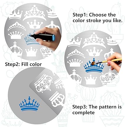 Buy Crown Shape Stainless Steel Metal Stencil for DIY Art & Craft ...
