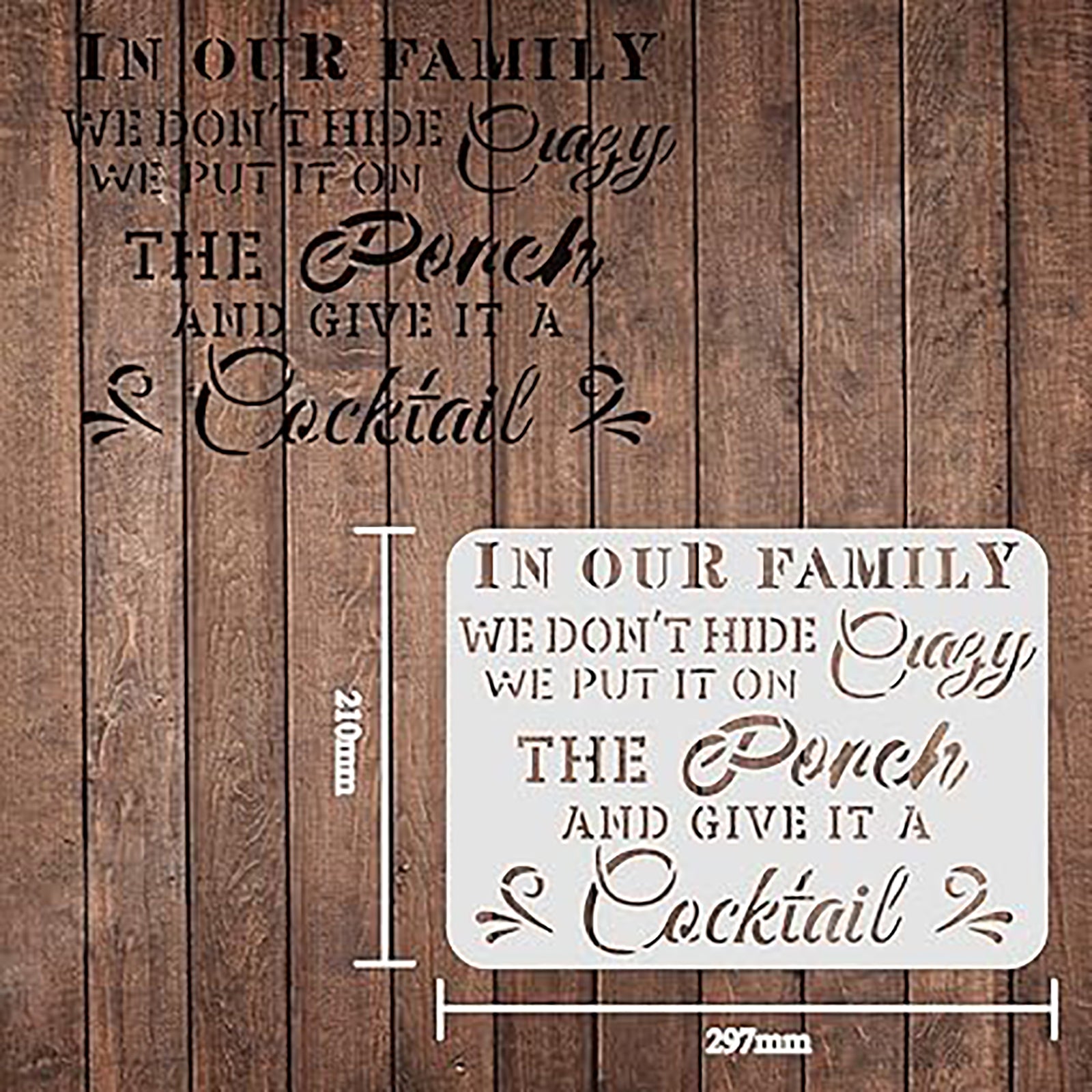 Buy in Our Family Stencil Funny Quote Reusable Plastic Template for On ...