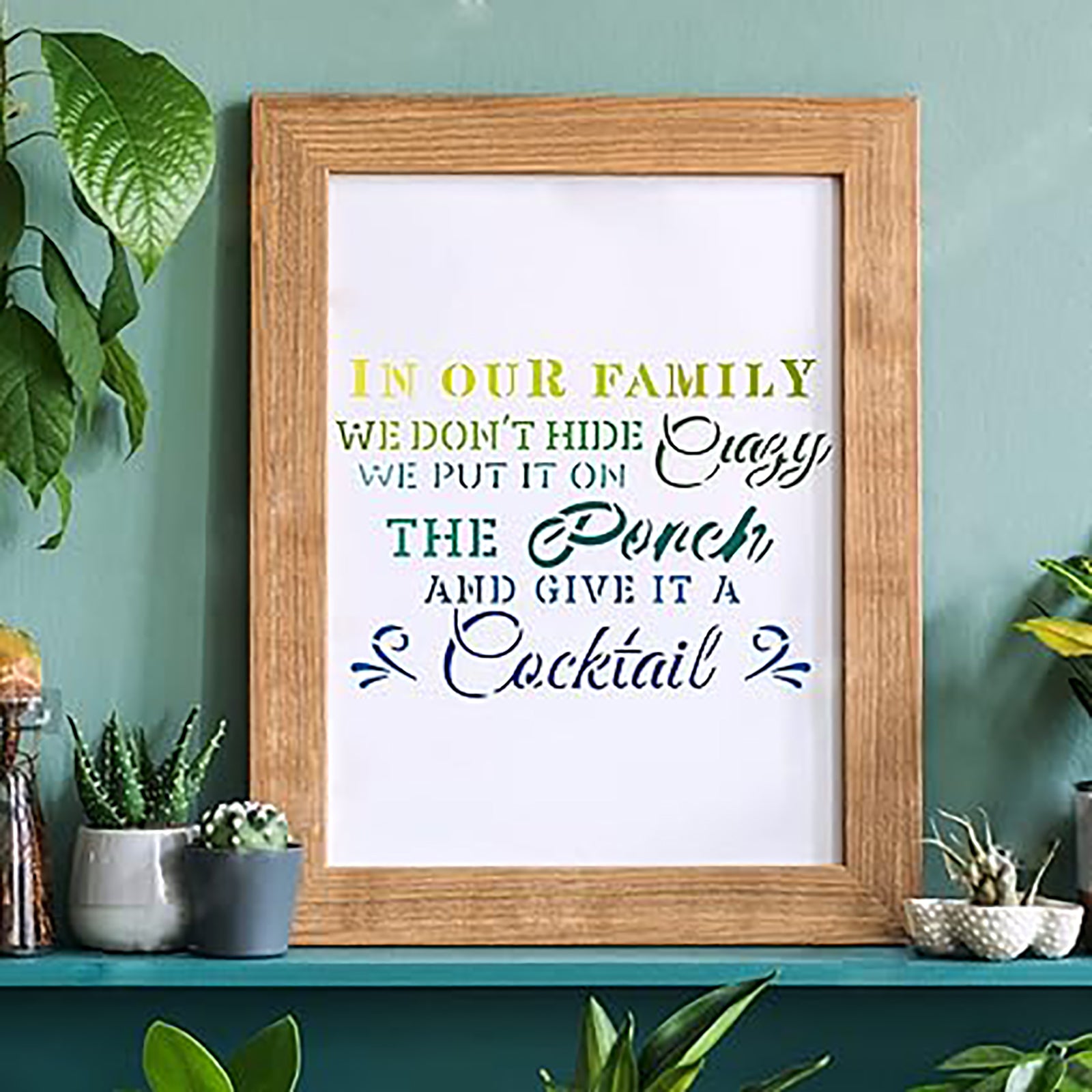 Buy in Our Family Stencil Funny Quote Reusable Plastic Template for On ...