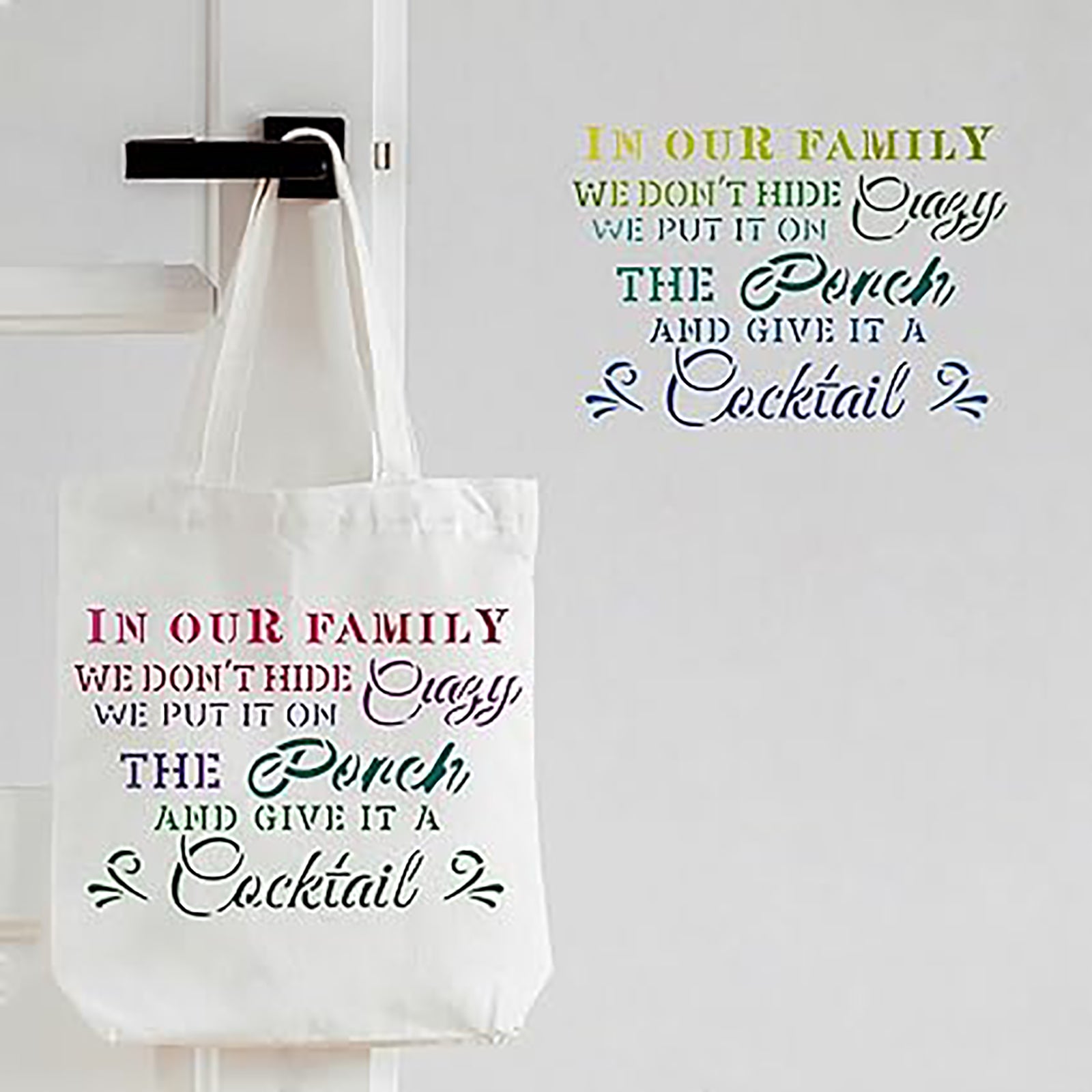Buy in Our Family Stencil Funny Quote Reusable Plastic Template for On ...