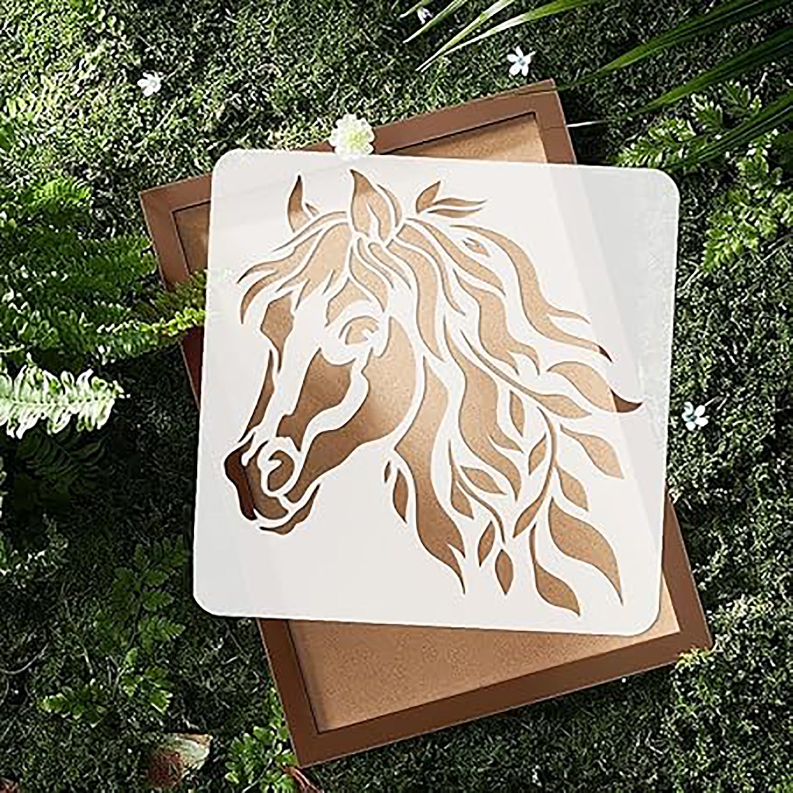 Buy Rectangle Horse Head Painting Stencil for DIY Art & Craft, Pack of ...