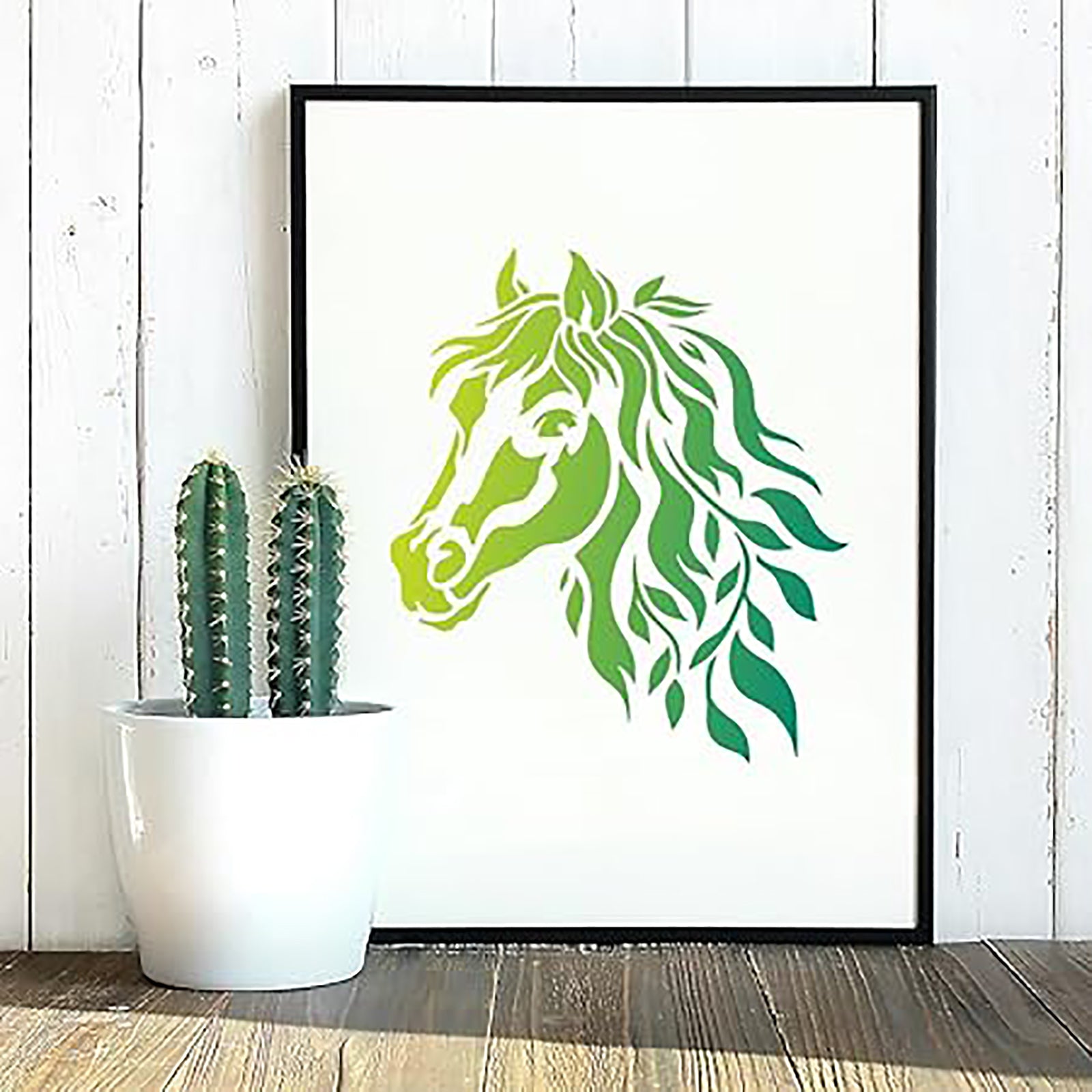 Buy Rectangle Horse Head Painting Stencil for DIY Art & Craft, Pack of ...
