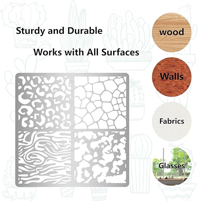 Buy Animal Print Metal Stencil Leopard Skin Stainless Steel Drawing ...