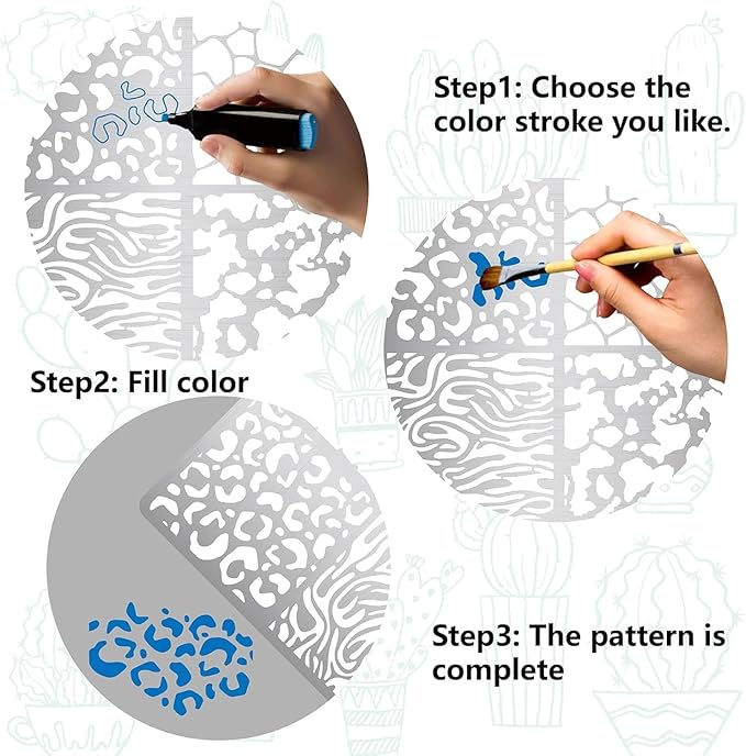 Buy Animal Print Metal Stencil Leopard Skin Stainless Steel Drawing ...