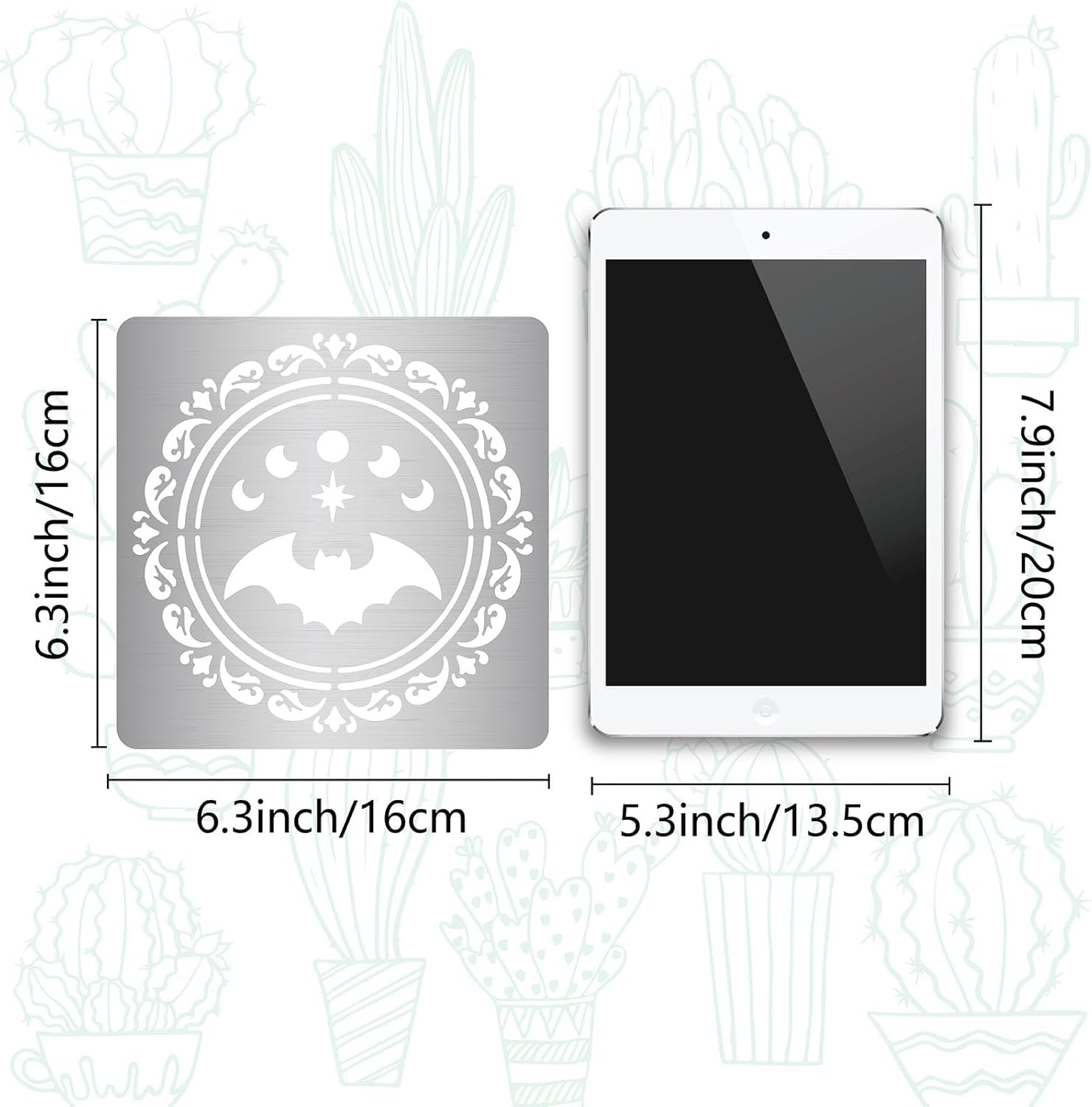 Buy Stainless Steel Moon Phase Bat Metal Stencil for DIY Art & Craft ...