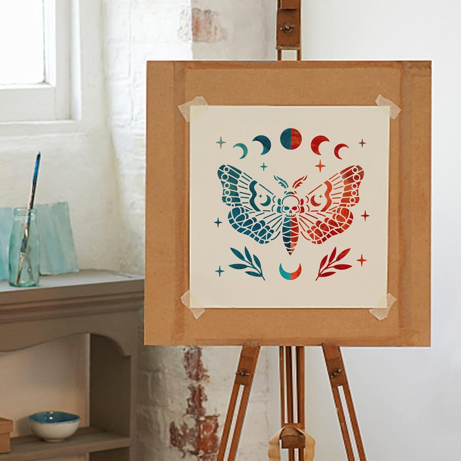 Buy PET Plastic Painting Stencil for DIY Art & Craft | Reusable Moth ...