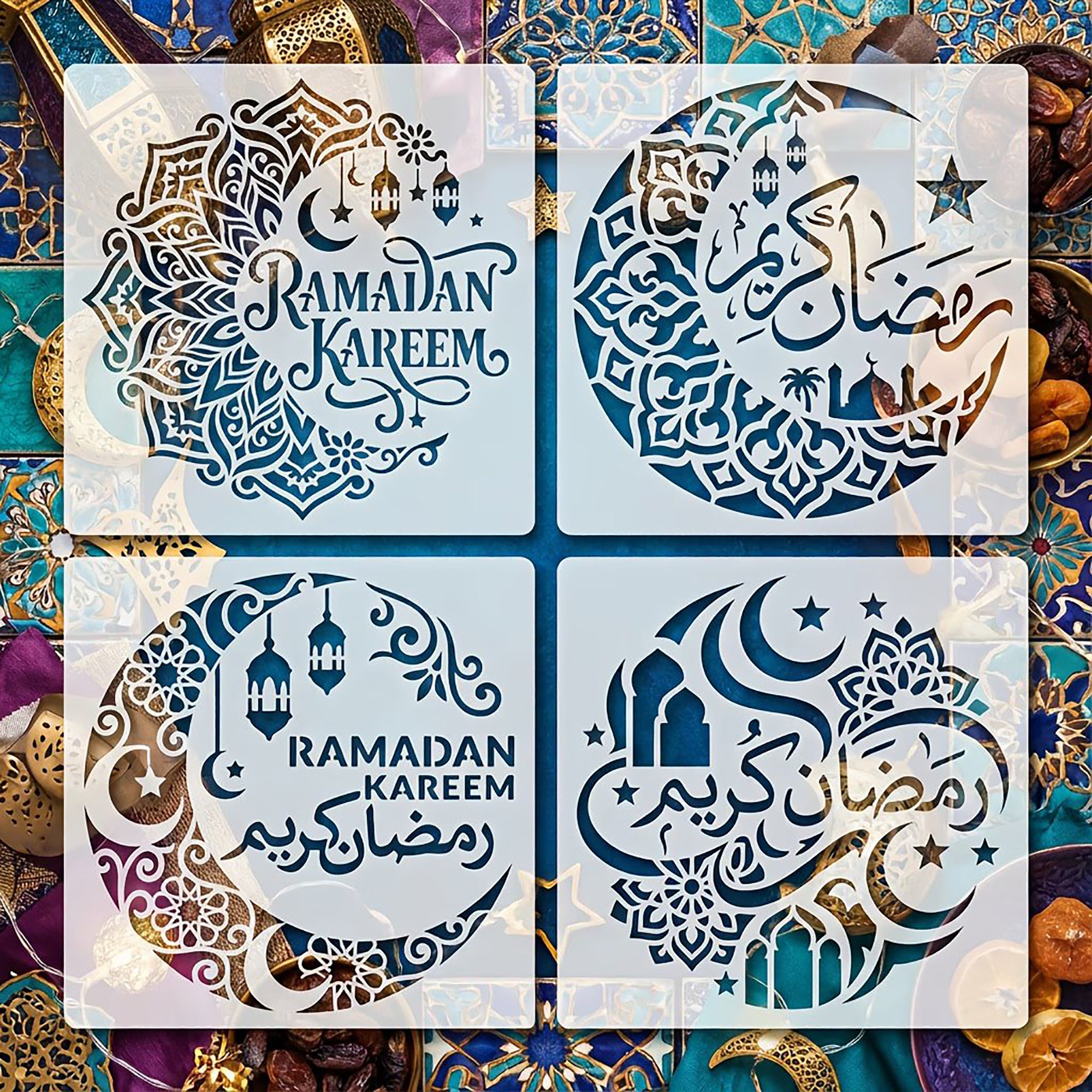 Buy Square Plastic Stencil for DIY Art & Craft | Ramadan & Eid Islamic ...