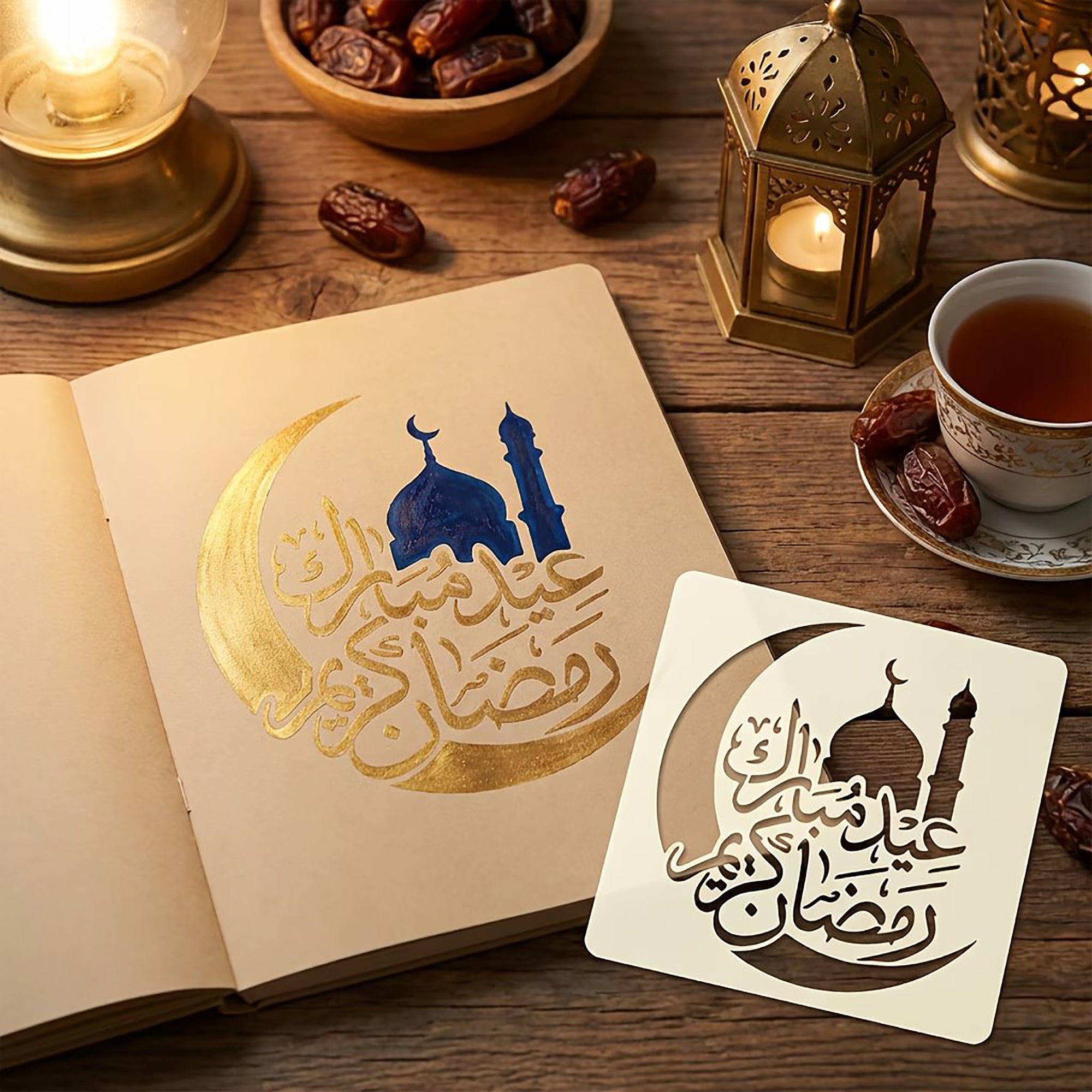 Buy Square Plastic DIY Painting Stencils for Ramadan & Eid Art & Craft ...