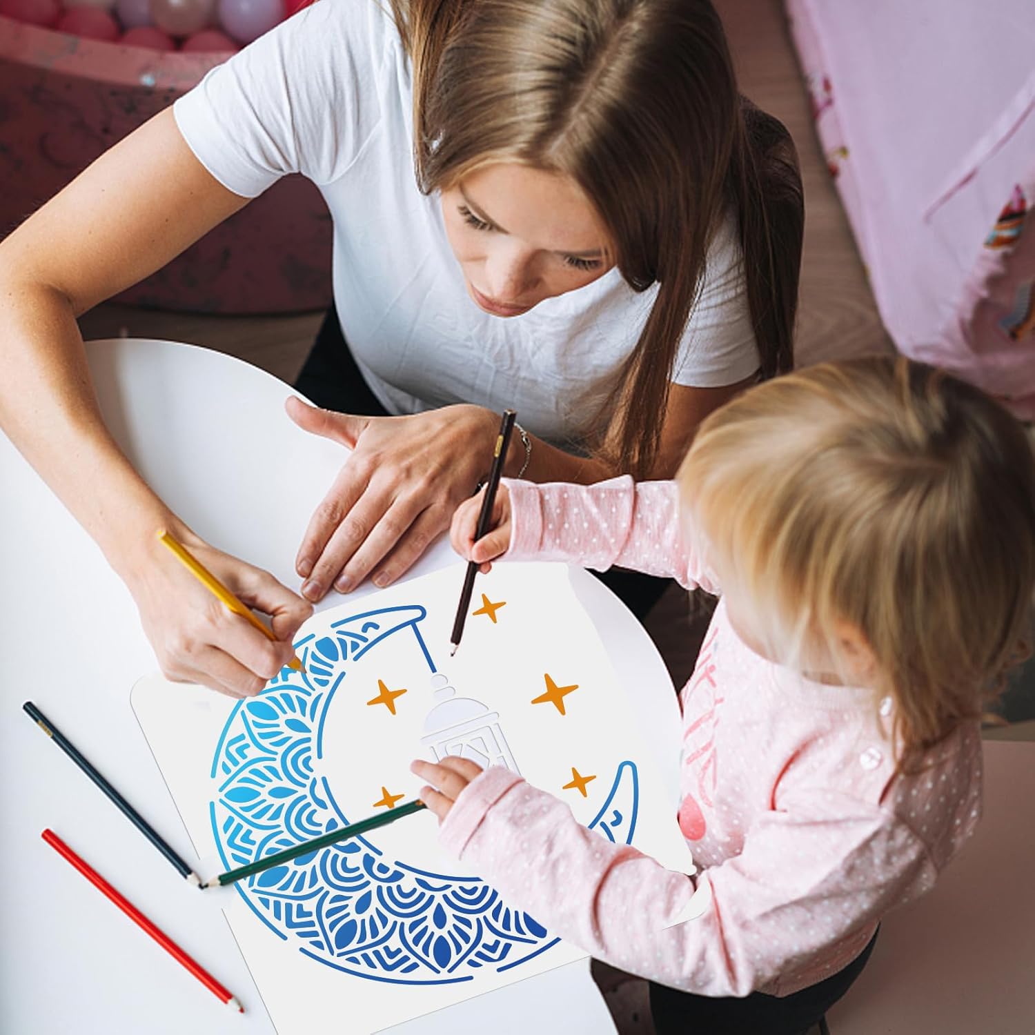 Buy PET Plastic Painting Stencil for DIY Art & Craft | Reusable Ramadan ...