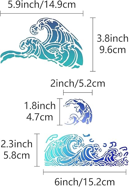 Buy Stainless Steel Sea Waves Metal Stencil for DIY Art & Craft | Ocean ...