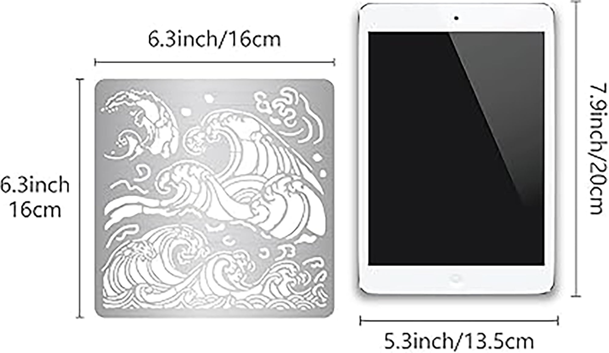 Buy Stainless Steel Sea Waves Metal Stencil for DIY Art & Craft | Ocean ...