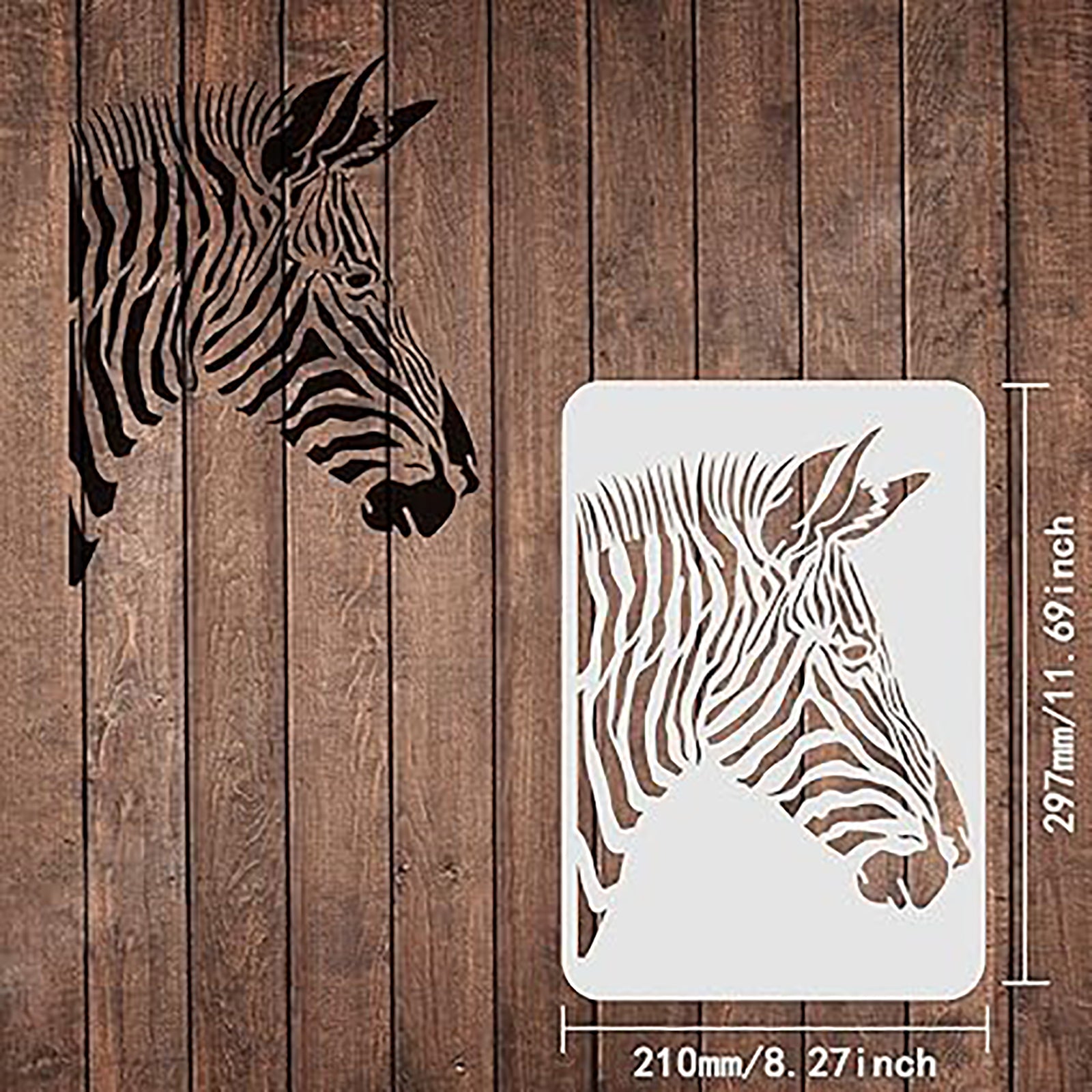 Buy Zebra Stencil Plastic Animal Painting Template for Walls, Wood, On ...