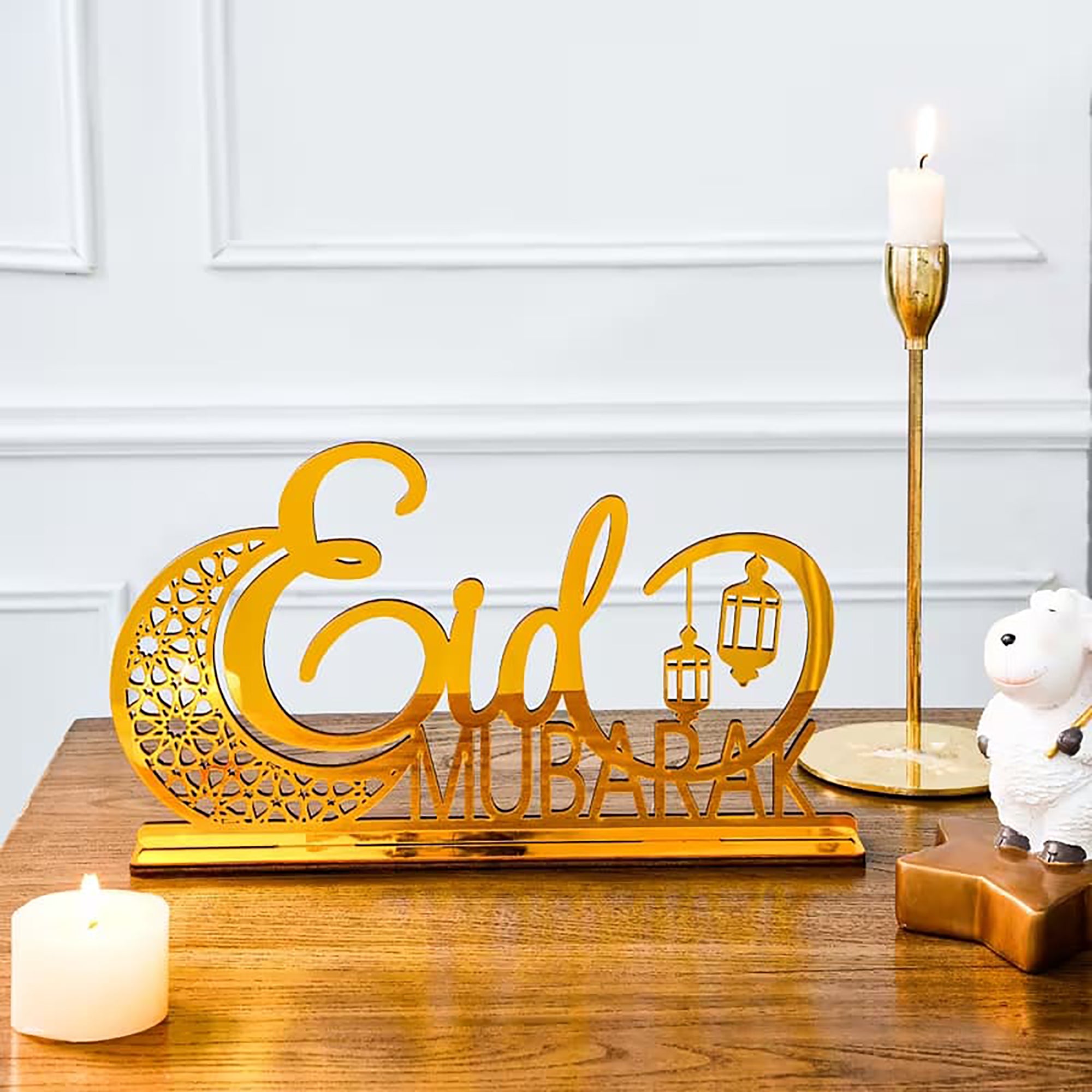 Buy Moon Shape Pine Wood DIY Letter Craft Base for Art & Festival ...