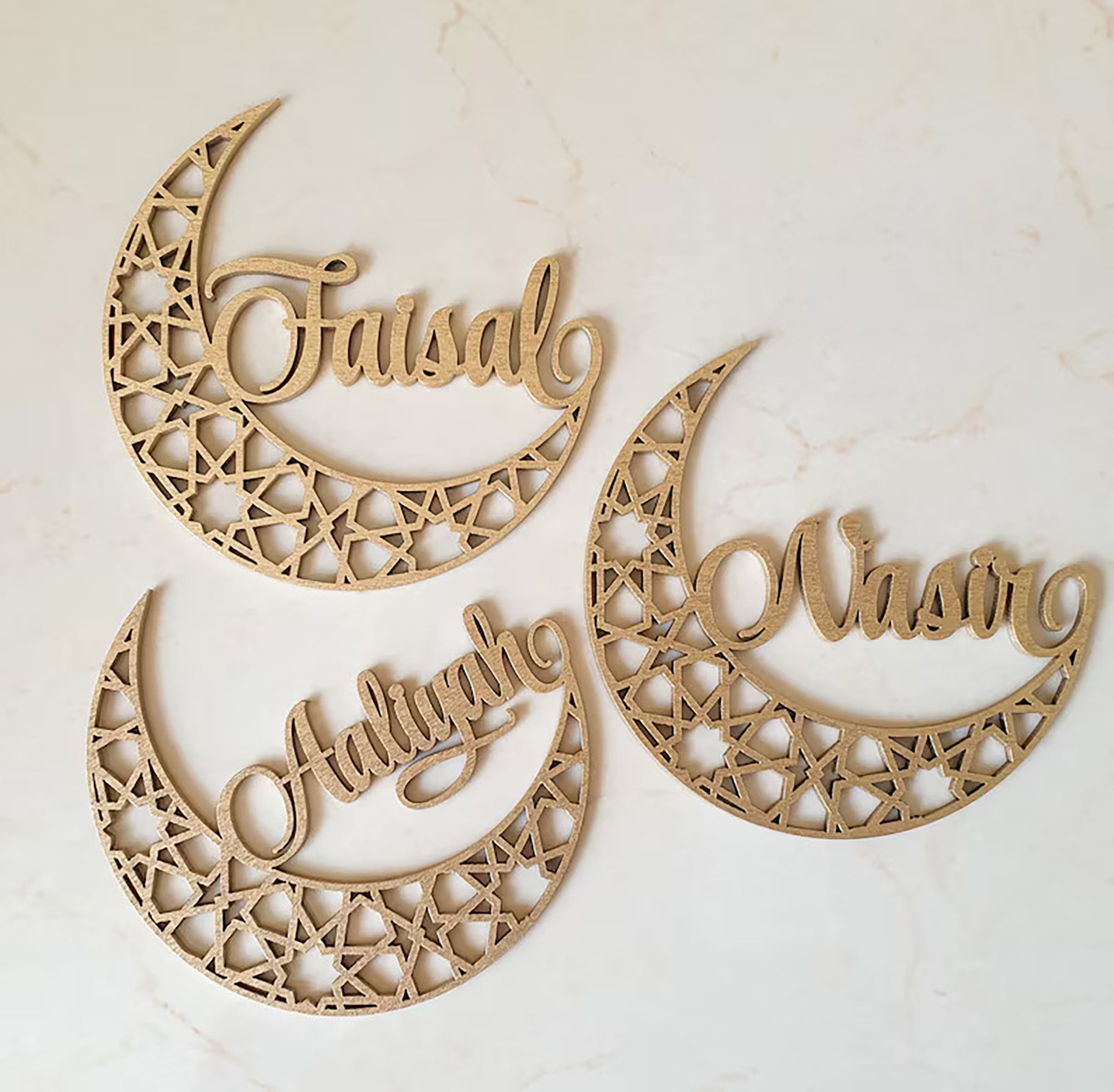 Buy Moon Shape Pine Wood for DIY Art & Craft – Eid Ramadan On Cliths