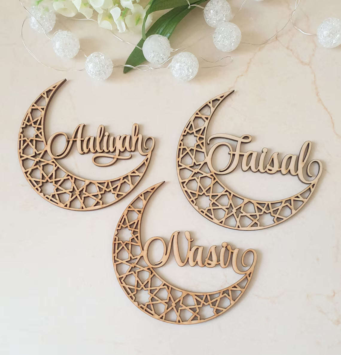 Buy Moon Shape Pine Wood for DIY Art & Craft – Eid Ramadan On Cliths