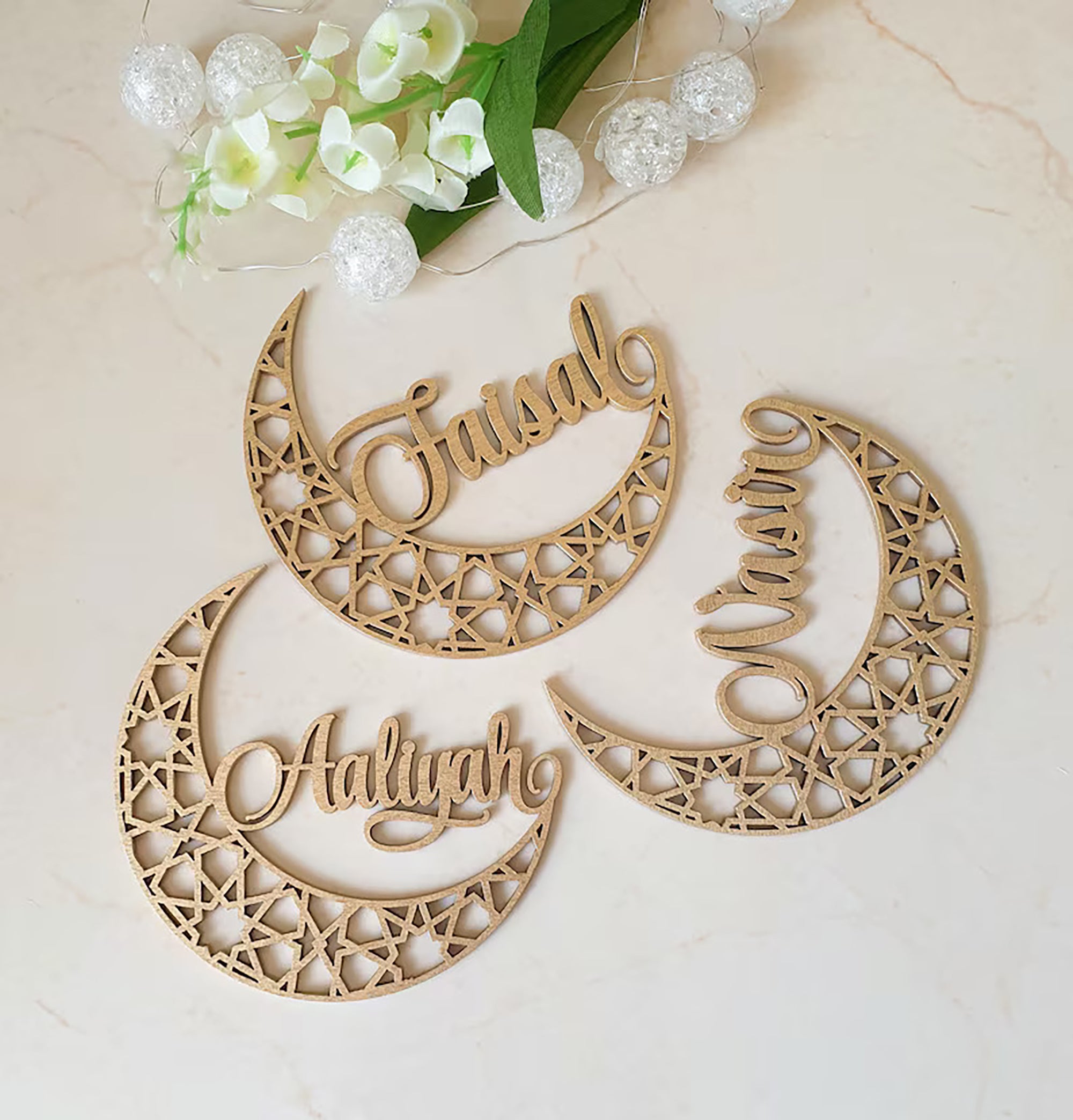 Buy Moon Shape Pine Wood for DIY Art & Craft – Eid Ramadan On Cliths