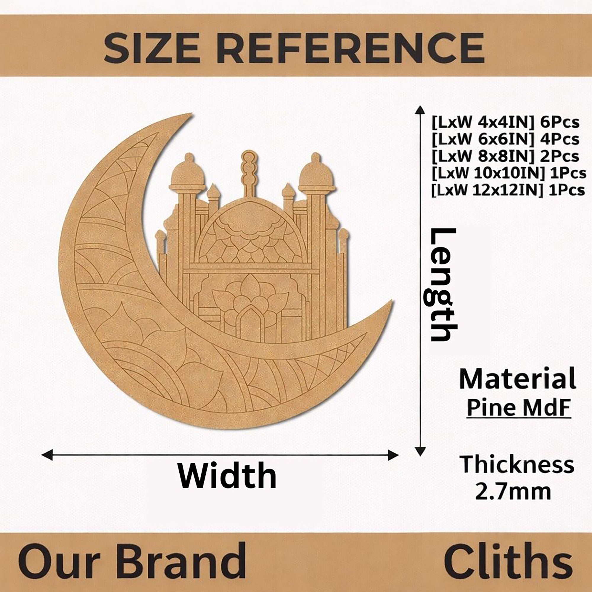 Buy Mosque Shape Pine MDF DIY Art & Craft Base Board | Unfinished MDF ...