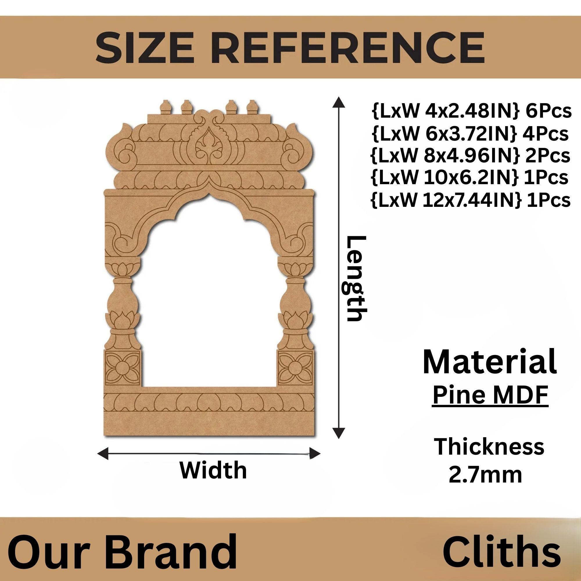 Buy Temple Shape Pine MDF DIY Art & Craft Base Board | Unfinished ...