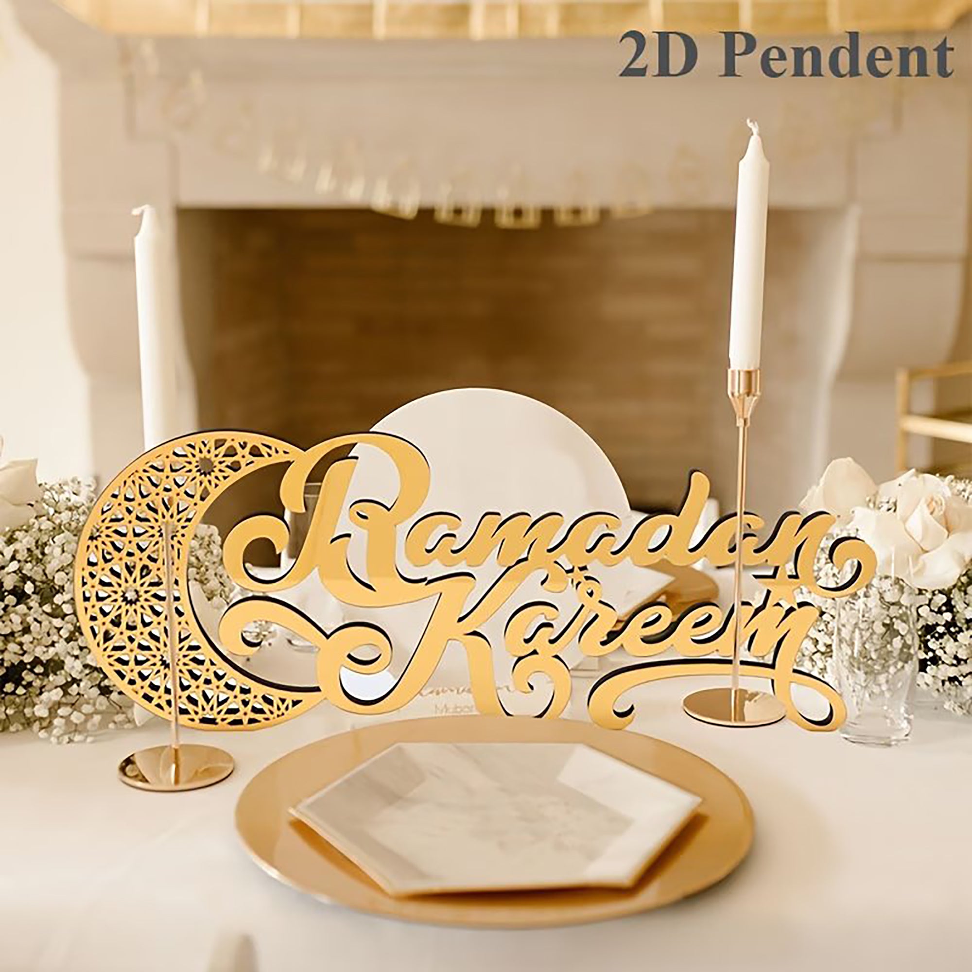 Buy 2D Flat Letter Shape Pine Wood DIY Art & Craft Base for Ramadan ...