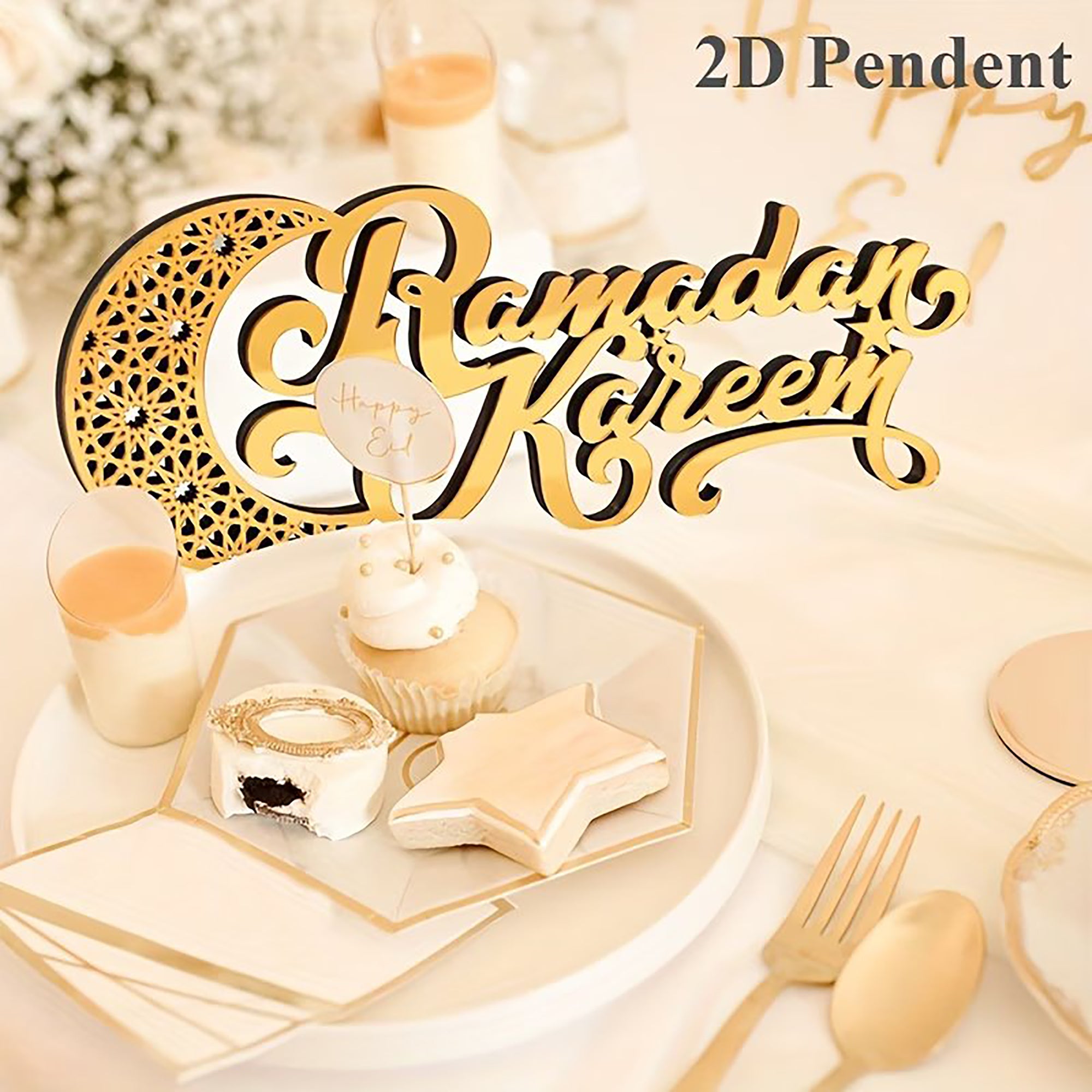 Buy 2D Flat Letter Shape Pine Wood DIY Art & Craft Base for Ramadan ...