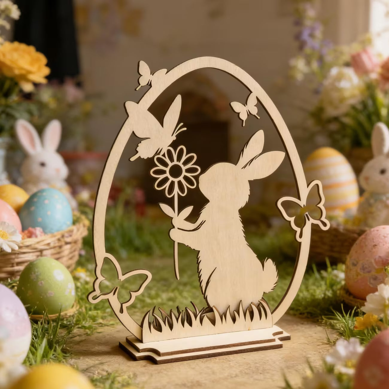 Buy Rabbit Shape Pine MDF DIY Art & Craft Tabletop Base On Cliths