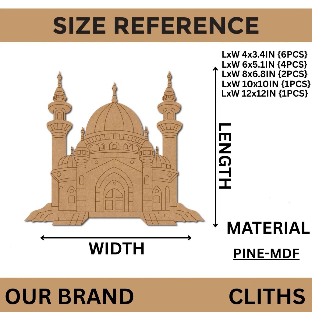 Buy Masjid MDF Board for DIY Art & Craft, Islamic Mosque for Painting ...
