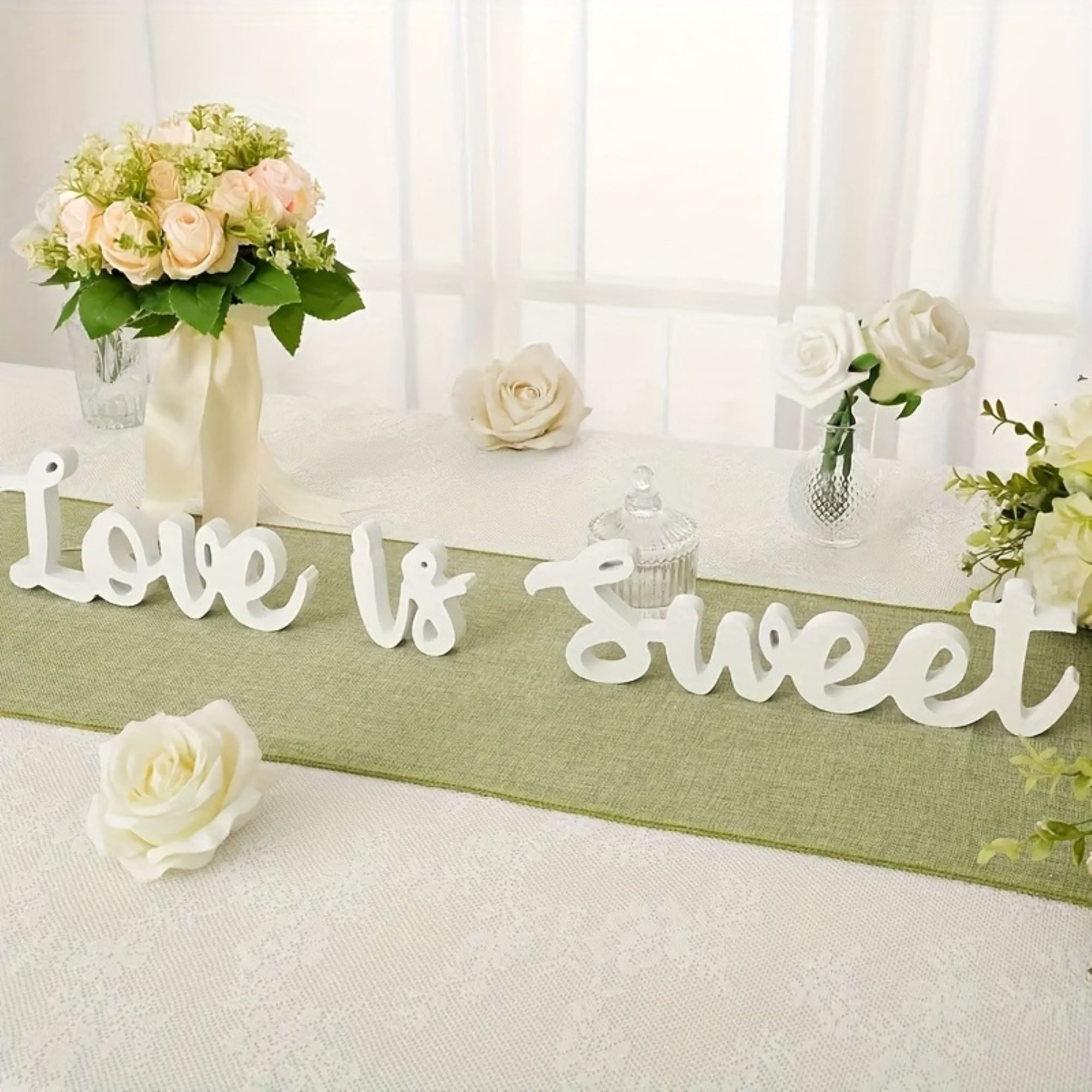 Buy Love Is Sweet PVC Foam Board Tabletop Sign White On Cliths